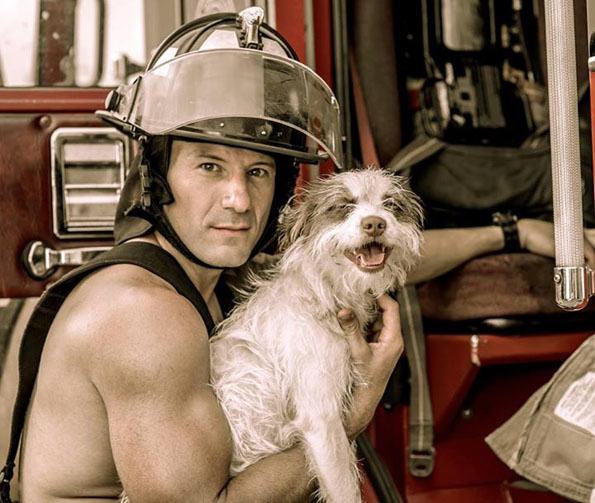 Sexy Firefighters Holding Puppies and Kittens Calendar