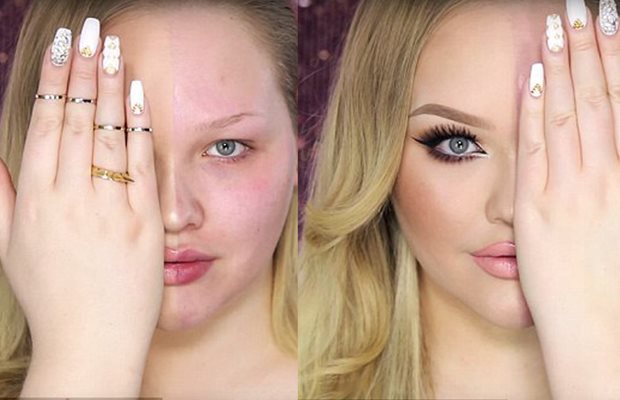 Girl Transforms Half Her Face To Show The Power Of Make-Up