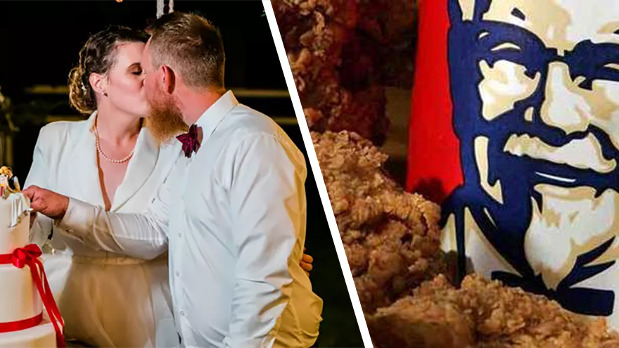 Australian couple has first-ever bespoke KFC-themed wedding and it ...